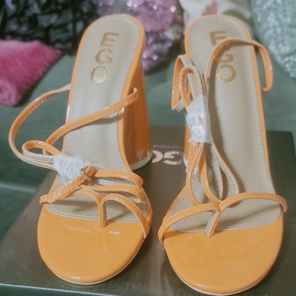 EGO | Shoes | Light Orange Ankle Strap Heels | Poshmark
